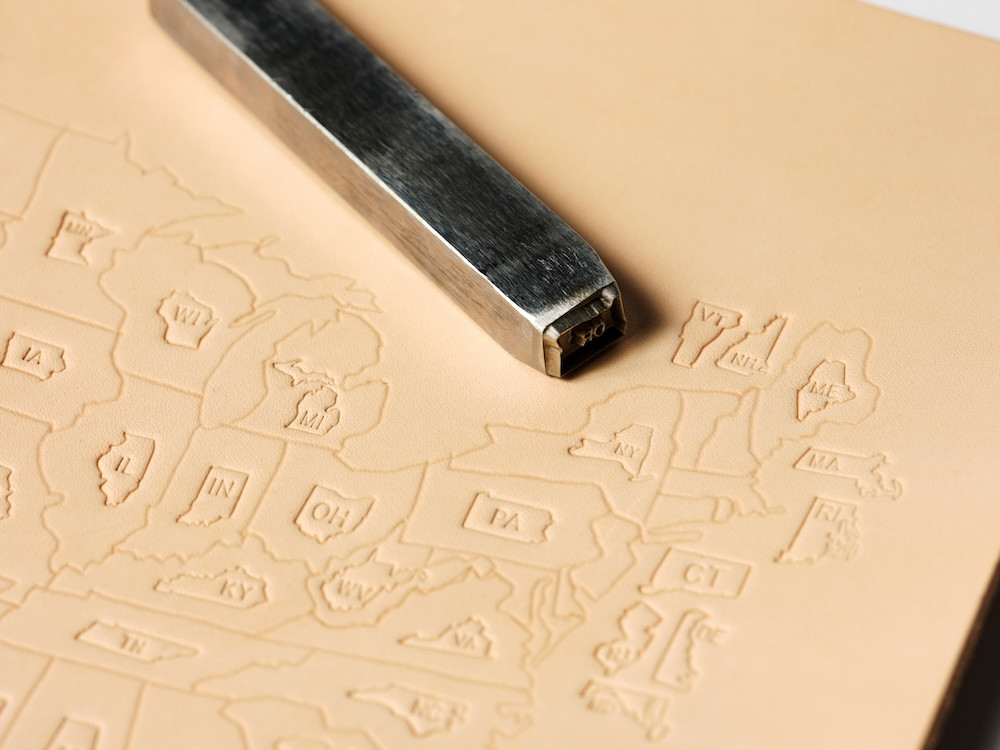 Stamping Tool, USA Flag w/ Made In USA Text, Multiple Sizes - Buckleguy.com