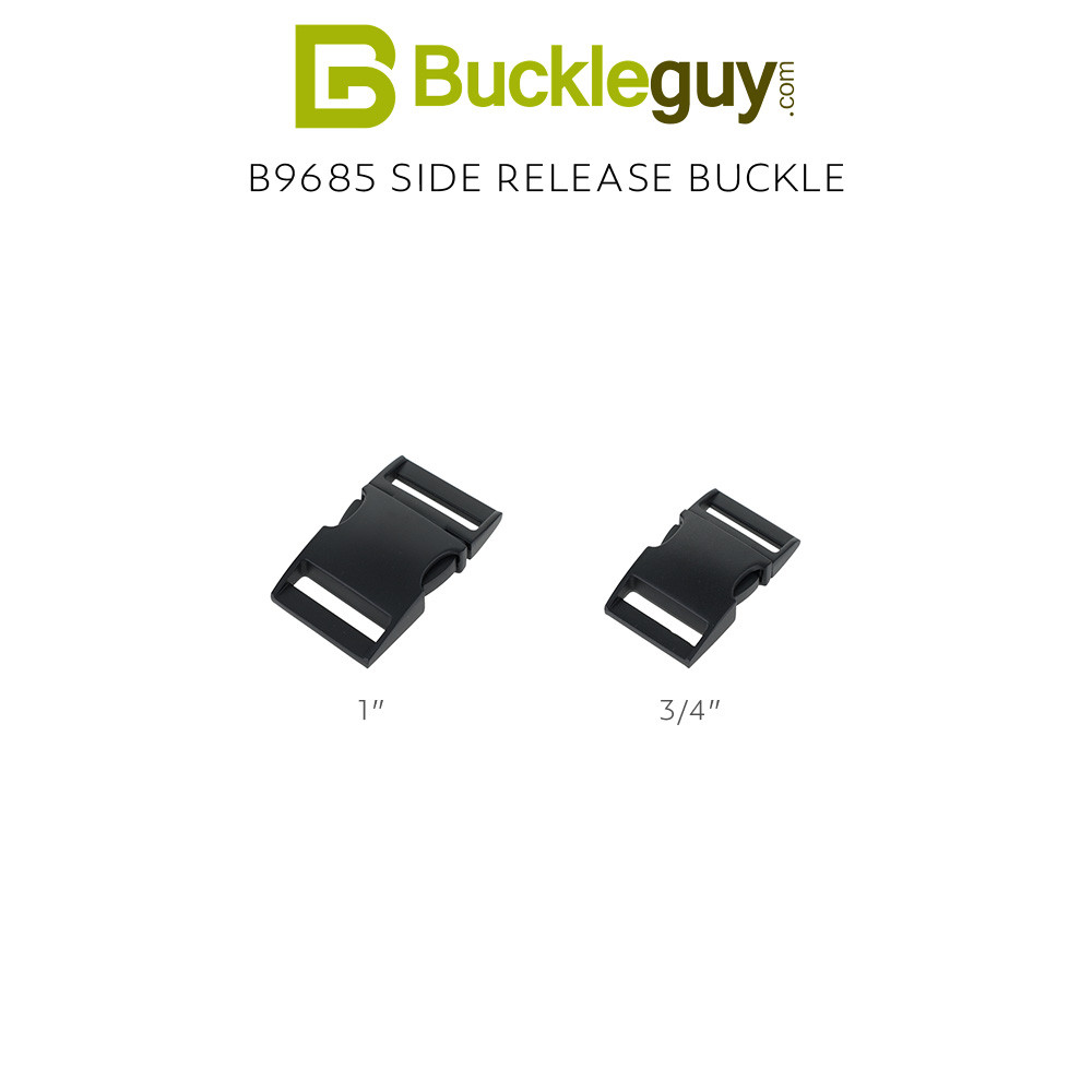 B9685 PVD Black Matte, Side Release Buckle, Zinc - Buckleguy.com