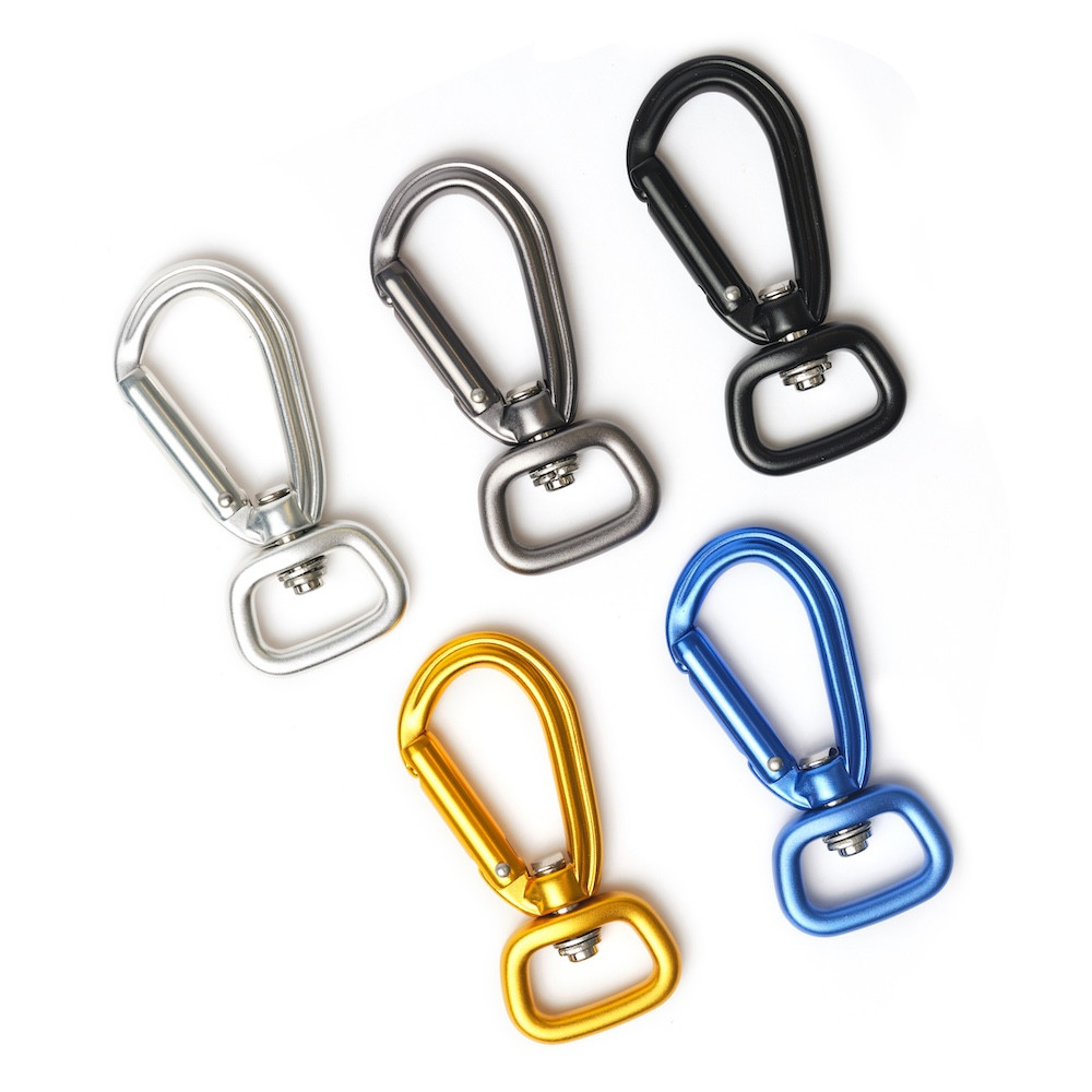 C5830 Gun Metal, Non Lock Swivel Carabiner, Aluminum - Buckleguy.com