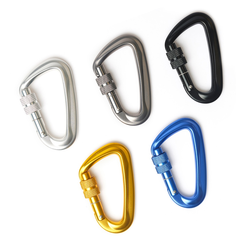 C5970 Gun Metal, Screw Lock Carabiner, Aluminum - Buckleguy.com