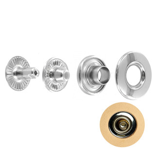 Open Hole Snap Fasteners, Nickel Plate, Solid Brass (50 sets per bag ...