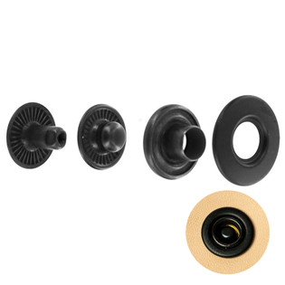 Open Hole Snap Fasteners, Black Matte, Solid Brass (50 sets per bag ...