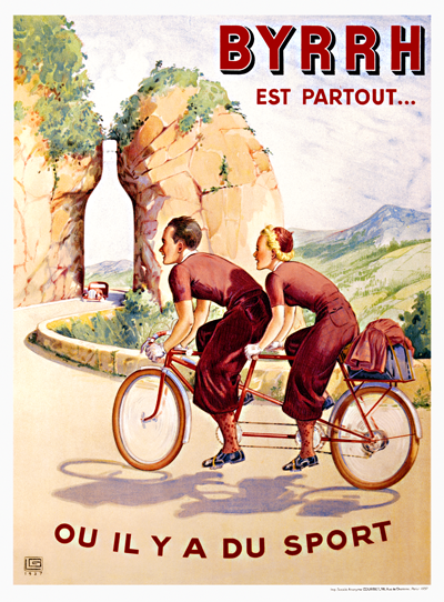 Rouxel & Dubois Vintage French Tandem Bicycle Poster