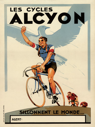 Les Cycles Alcyon Vintage French Bicycle Poster Print