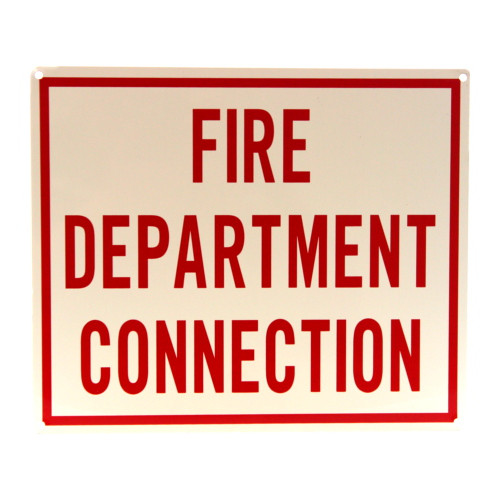 10" X 12" "Fire Department Connection" Metal Sign - Greschlers Hardware