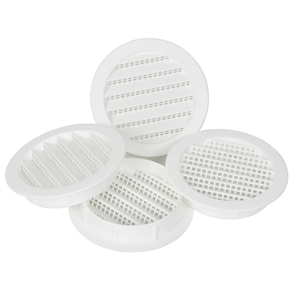 3" White Plastic Round Soffit Vents (Pack of 4) - Greschlers Hardware