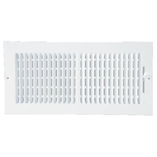 6" X 14" White Metal Adjustable Wall Register - Greschlers Hardware