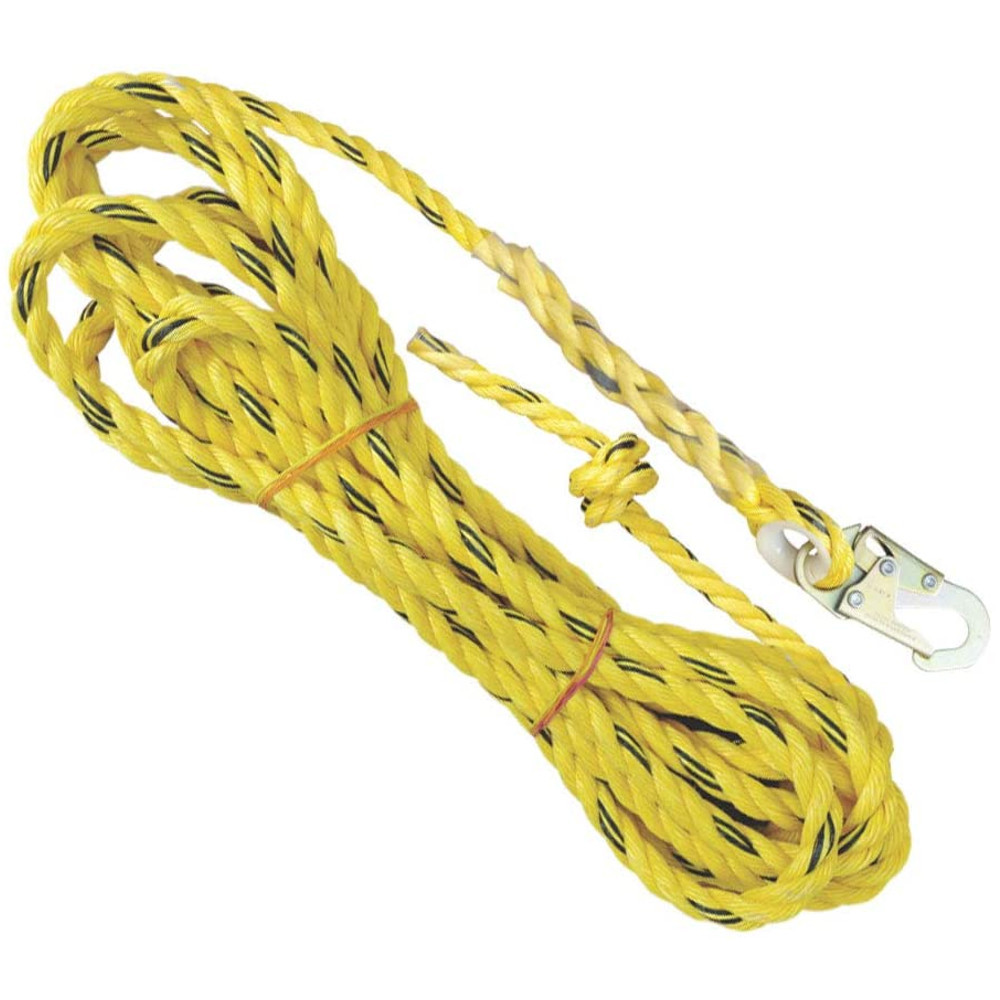 100' Safety Rope Lifeline with Hooks - Greschlers Hardware