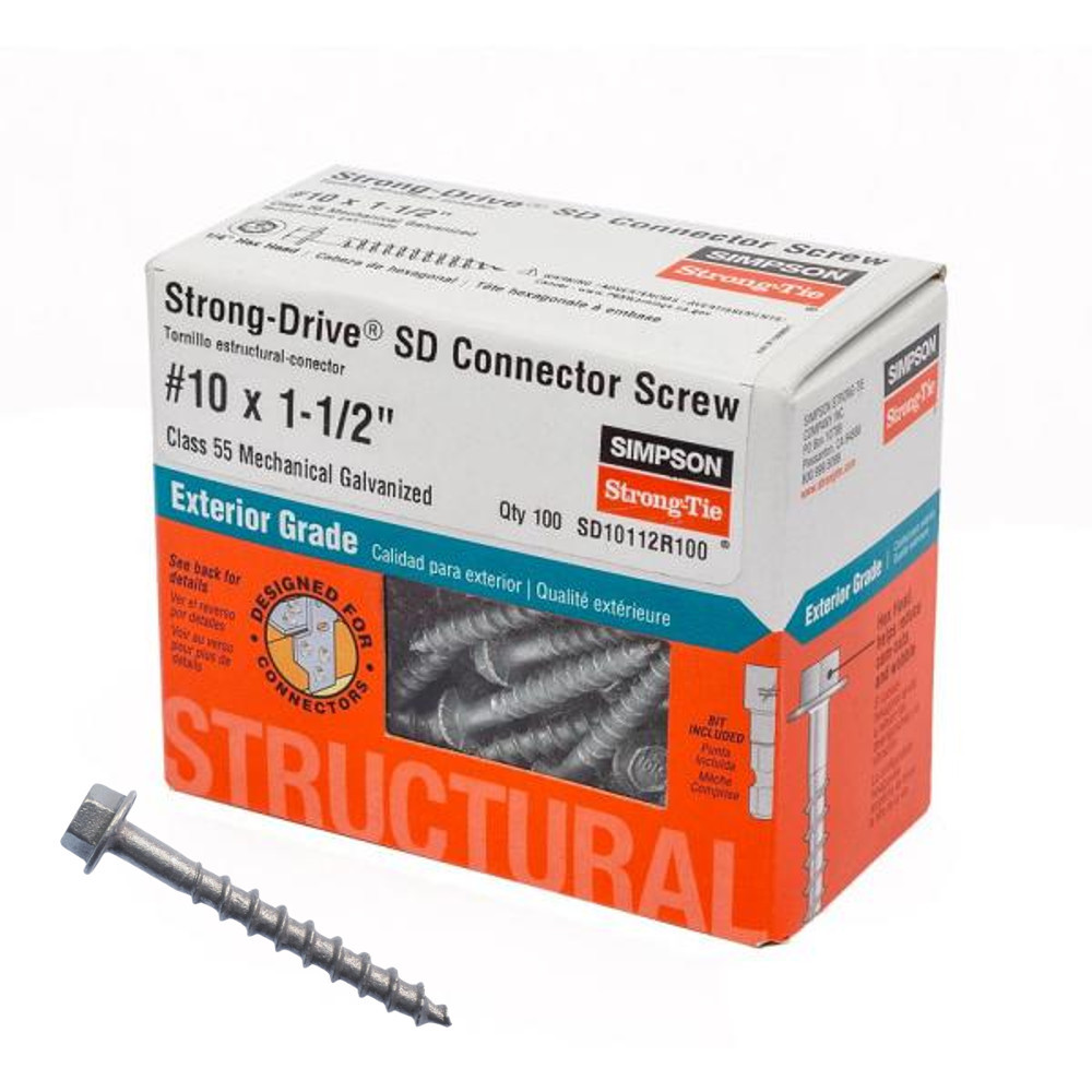 #10 X 1-1/2" Hex Drive Structural Screw (Box of 100) - Greschlers Hardware