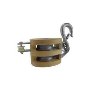 4" Double Pulley Wooden Shell Rope Block - Greschlers Hardware