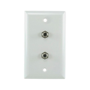 White Dual Coaxial Wall Plate - Greschlers Hardware