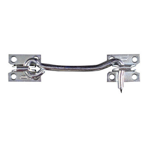 5" Zinc Plated Gate Hook w/ Plate Staples - Greschlers Hardware