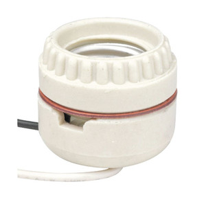 Keyless Medium Base White Porcelain Lamp Socket - Greschlers Hardware