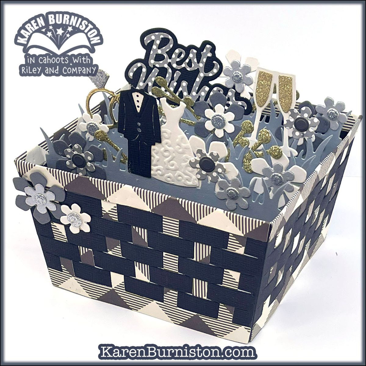 Wide Woven Basket Card - KB Riley LLC