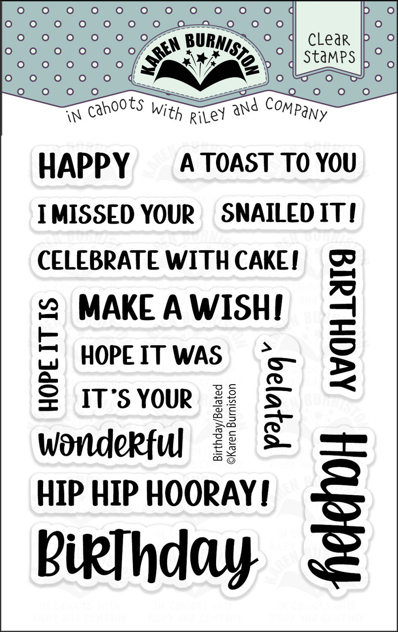 Birthday/Belated clear stamps - KB Riley LLC