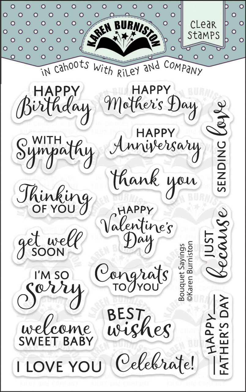 Bouquet Sayings clear stamps - KB Riley LLC