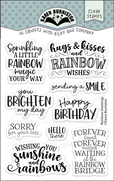 Rainbow Greetings clear stamps - KB Riley LLC