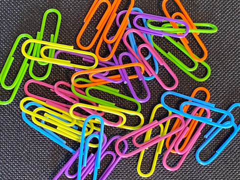 colored paper clips