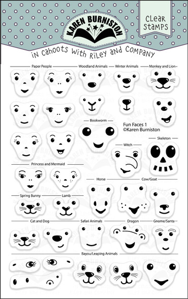 Fun Faces clear stamps 1 - KB Riley LLC