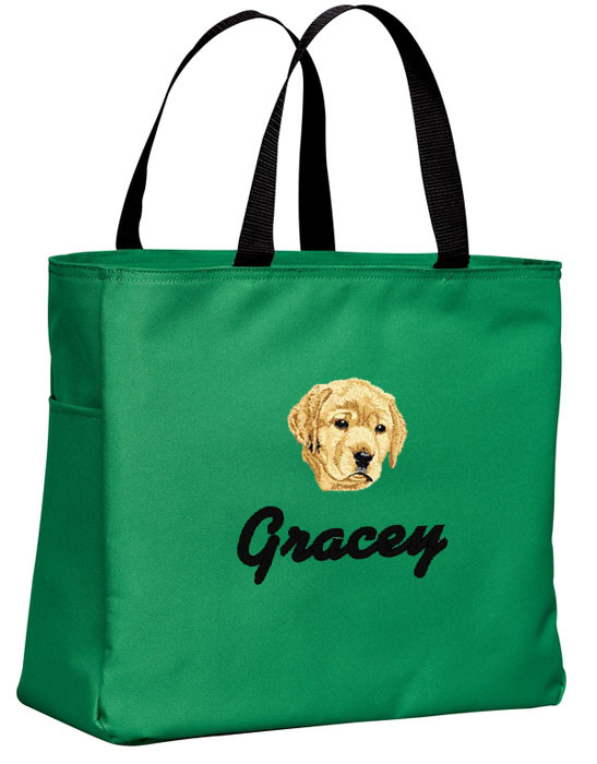 Personalized Black Labrador Retriever Tote Bag