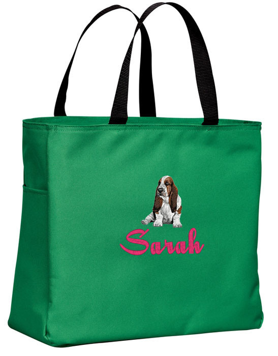 Personalized Basset Hound Tote Bag
