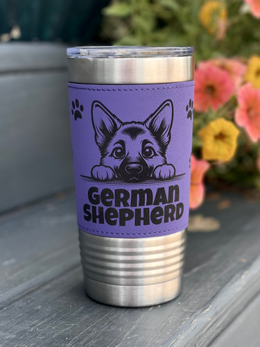German Shepherd Leatherette Tumbler