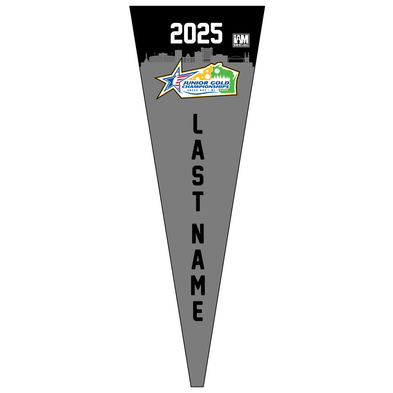 Official Jr Gold 2025 - Grey Pennant with Name