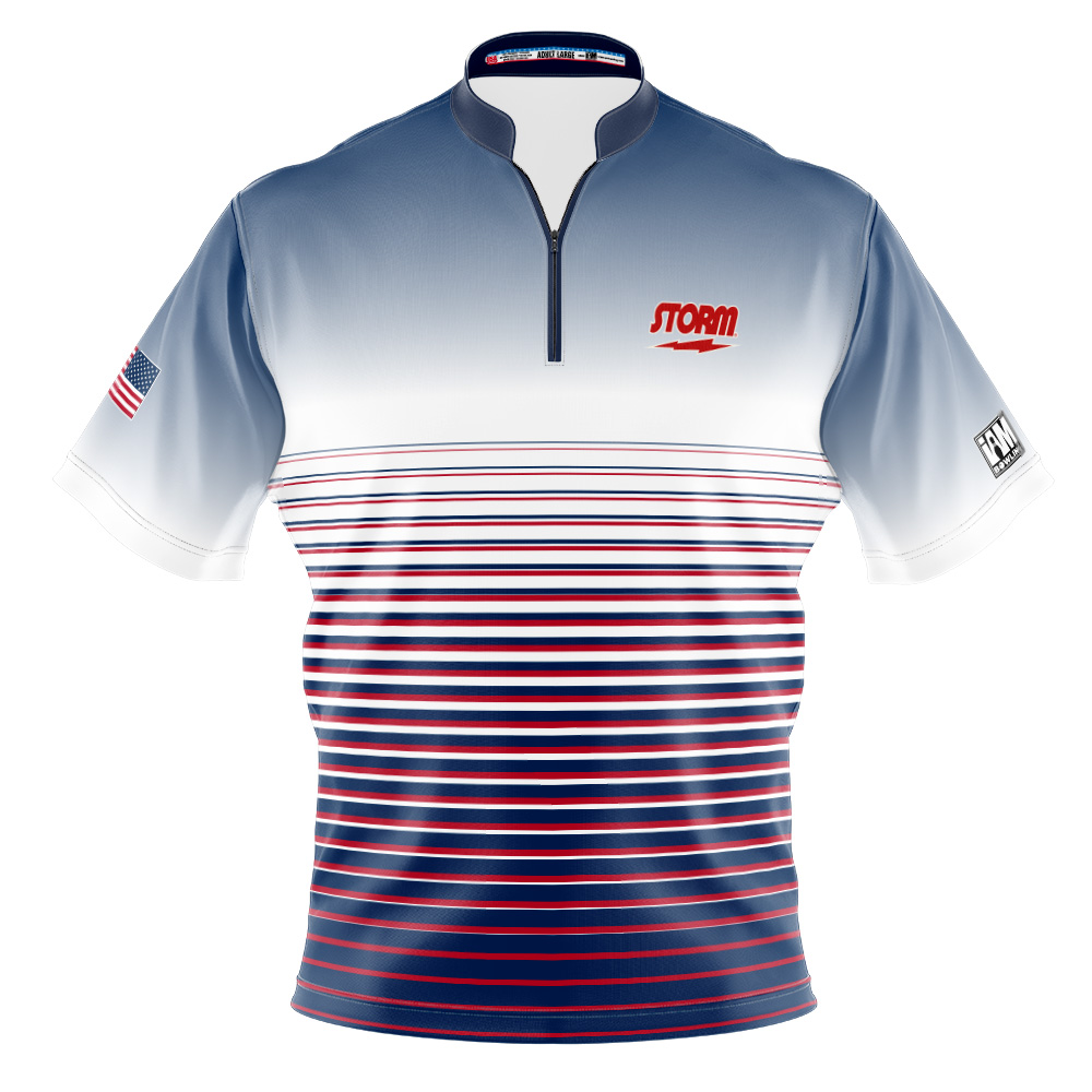 Signature - Blue Fade Sleek Striping (Storm USA) Bowling Jersey