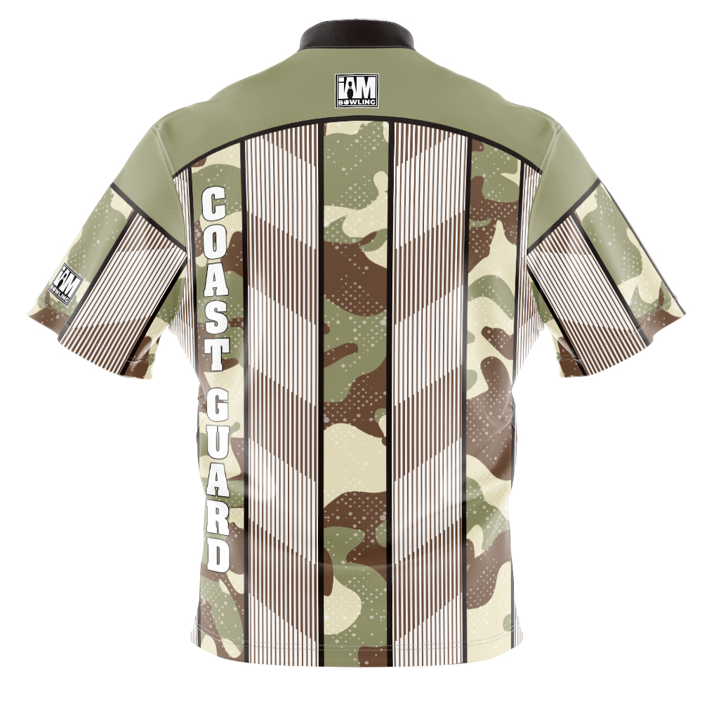 READY-2-SHIP Striped Coast Guard Camo Bowling Jersey - SASH COLLAR