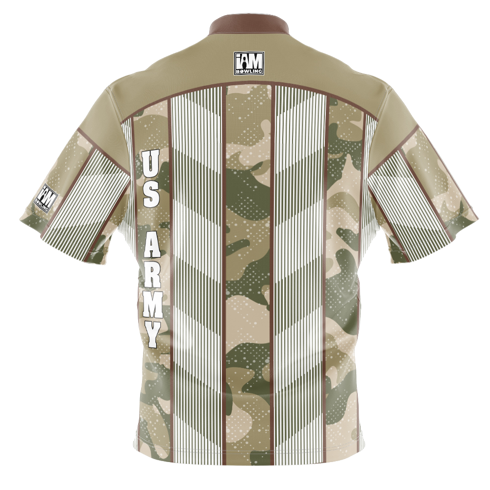 READY-2-SHIP Striped Army Camo Bowling Jersey - SASH COLLAR
