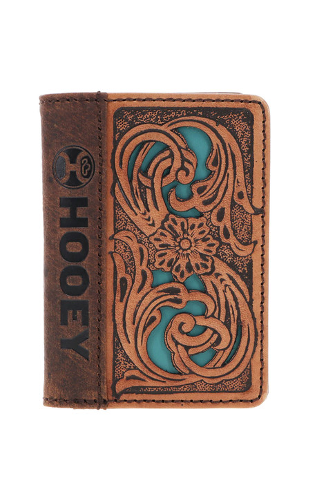 Hooey Men's Cash Hand Tooled Bifold Wallet Money Clip - HFW025-TNTQ