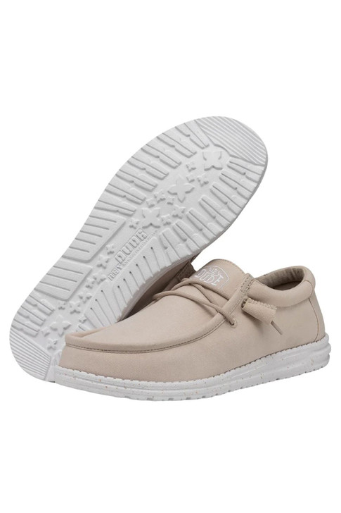 Hey Dude Men's Wally Slub Canvas Natural Shoes - 40009-106