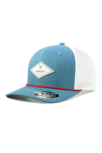 Ariat Hats Unisex Diamond Shield Logo Blue Mesh Back Snapback Patch Cap - A300065227