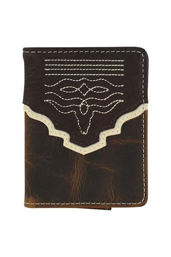 Tony Lama Wallet Men's Leather Steer Head Stitch Brown Money Clip ...