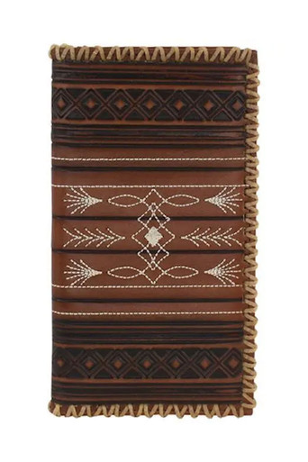 Tony Lama Wallet Men's Rodeo Leather Rawhide Stitch Brown Money Clip ...