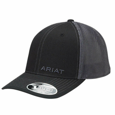 Ariat Men's Hat Baseball Cap Mesh Snap Back Flexfit Black Patch Cap ...