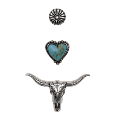 Justin Women's 3 Pack Heart Hat Pin