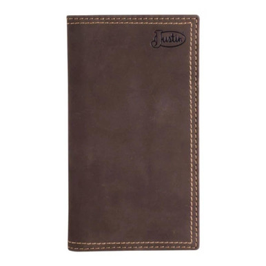 Justin Men's Genuine Leather Rodeo Brown Wallet Money Clip