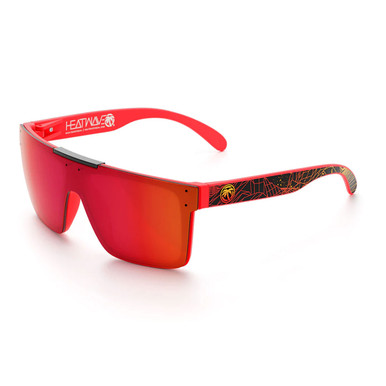 Heat Wave Unisex Quatro Gridwave Red Firestorm Sunglasses - E_QTR_GRID_27