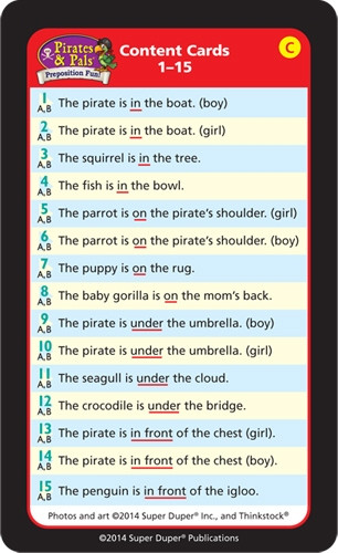 Pirates & Pals Preposition Fun! Card Deck - Fun Stuff Educational ...