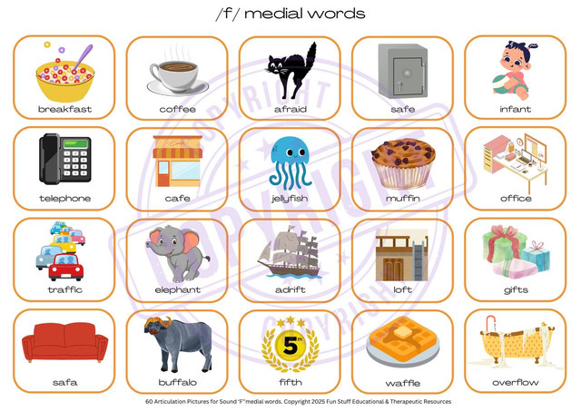 60 Practice Articulation Pictures for 'F' Sounds - Download - Fun Stuff ...