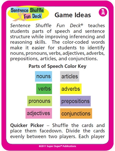 Sentence Shuffle Fun Deck - Fun Stuff Educational & Therapeutic Resources