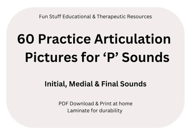 60 Practice Articulation Pictures for P Sound Articulation