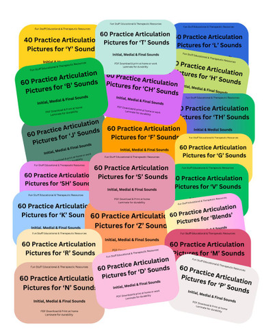 Practice Articulation Pictures for Speech Sounds Complete Set - 21 ...