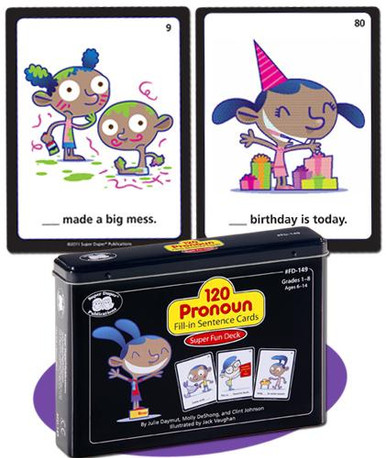120 Pronoun Fill-In Sentence Cards Super Fun Deck - Fun Stuff ...