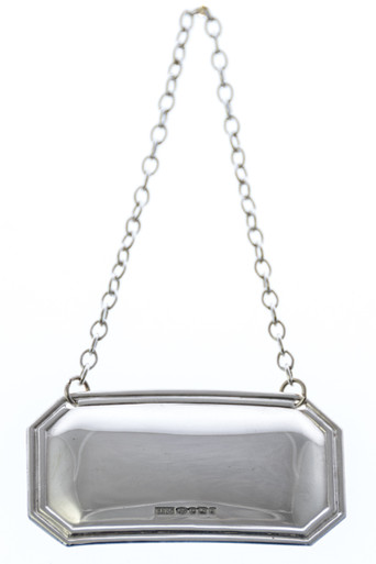 Plain Cut Corner English Sterling Silver Decanter Label - Corbell ...
