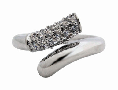 Ring With Crystals Sterling Silver SKU #: RG302. - Corbell Silver Store