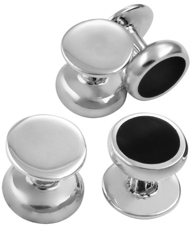 Set of 4 black onyx studs (BOX154) - Corbell Silver Store