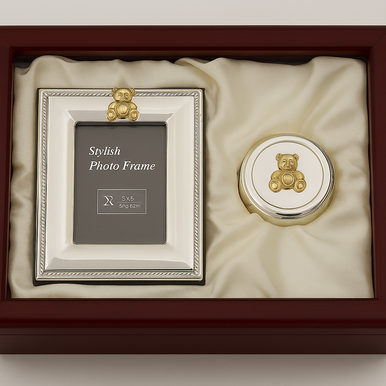 Bear Photo Frame & First Curl- with wood Box. SKU #: KMJA121. - Corbell ...