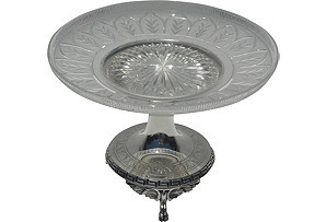 English Silver-Plate Compote, C. 1860 (ANT015) - Corbell Silver Store